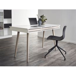 Hammel Furniture Schreibtisch Mistral Bürotisch, Arbeitstisch, Tisch, Computertisch, Holzbeinen, B: 137,4 cm, Designmöbel, braun|weiß