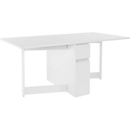WOODMAN Esstisch Jasper, mit einer rechteckigen Tischplatte und Auszugsfunktion, Breite 90 cm, weiß
