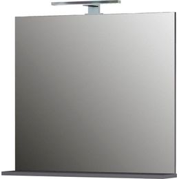 Germania Badspiegel Scantic / Pescara, Breite 76 cm, mit Ablage, LED Beleuchtung, Spiegel, grau