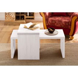 Home Affaire Couchtisch Leinz (Set, 2-St), aus Kiefer, Tischplatten in zwei Stärken erhältlich, Breite 100 cm, weiß