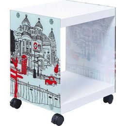Inosign Beistelltisch Cube, mit gestalteten Glasseiten, bunt