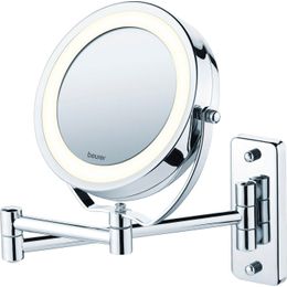 Beurer Kosmetikspiegel BS 59, Drehbare Spiegelfläche (11cm) und helles LED-Licht, silberfarben