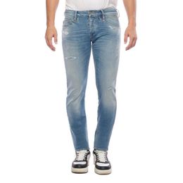 Le Temps Des Cerises Slim-fit-Jeans mit trendigen Used-Details, blau