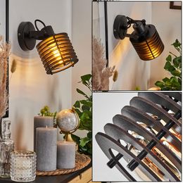 hofstein Boula Wandleuchte Schwarz, 1-flammig