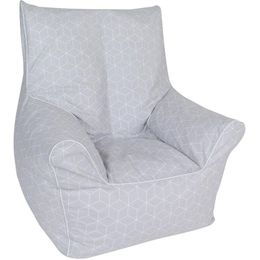 KNORRTOYS® Sitzsack Junior, Geo Cube Grey, für Kinder; Made in Europe, grau