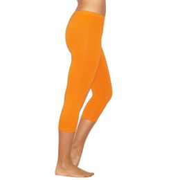 YESET Caprihose Damen 3/4 Capri Leggings Baumwolle ORANGE XXL Capri kurze Leggings