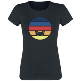 Tierisch 80's Cat T-Shirt schwarz in M