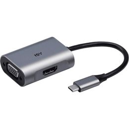 ISY IAD 1017-1 USB-C TO HDMI & VGA Adapter, Silber Aluminium
