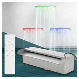 Wasserfall für Pools 30 cm aus Edelstahl inkl. RGB LED-Beleuchtung und Fernbedienung ML-Design