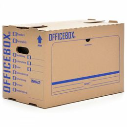 KK VERPACKUNGEN - 40 x Officebox® Archivbox Officebox Ordnerkarton Archivkarton mit Sichtfenster braun - Braun