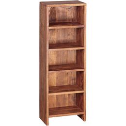 Cd Regal Massivholz Standregal 90 cm hoch CD-Aufbewahrung 5 Fächer Bücherregal Natur Landhaus-Stil - FineBuy