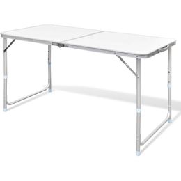 Campingtisch Gartentisch - Reisetisch zusammenklappbar höhenverstellbar Aluminium 120 x 60 cm BV172221 Bonnevie