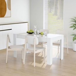 Esstisch Esszimmertisch - Küchentisch Hochglanz-Weiß 140x74,5x76 cm Holzwerkstoff BV472824 Bonnevie