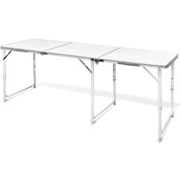 Campingtisch Gartentisch - Reisetisch zusammenklappbar höhenverstellbar Aluminium 180 x 60 cm BV766799 Bonnevie