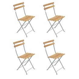 Fermob - Bistro Klappstuhl Naturel, lapilligrau (4er-Set)