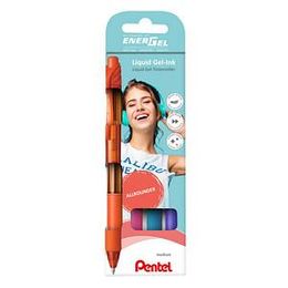 Pentel ENERGEL BL107 Gelschreiber-Set orange, pink, hellblau, violett 0,35 mm, Schreibfarbe: farbsortiert, 4 St.