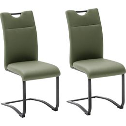 MCA furniture Esszimmerstuhl Zapara, Mikrofaserbezug, belastbar bis 120 kg mit Griffloch, grün