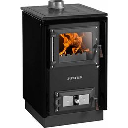 Justus Festbrennstoffherd Rustico-50 2.0, 7 kW, Zeitbrand, schwarz