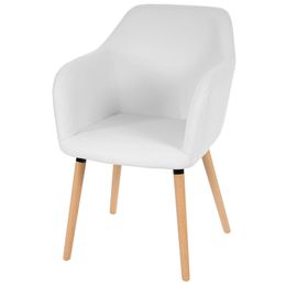 MCW Esszimmerstuhl Vaasa T381, Stuhl Küchenstuhl, Retro 50er Jahre Design ~ Kunstleder, weiß, helle Beine