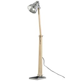 HOMCOM Stehlampe mit verstellbarem Schirm natur, silber 64 x 18 x 133 cm (LxBxH)