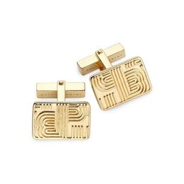 Baldessarini Manschettenknöpfe Schmuck Geschenk, Cufflink Silber 925, mit Zirkonia (synth), gelb|goldfarben