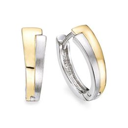 Bruno Banani Paar Creolen Schmuck Geschenk Silber 925 Ohrschmuck Ohrringe Silber Gold, gelb|goldfarben|silberfarben