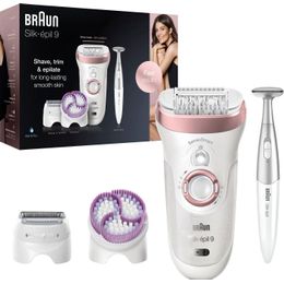 Braun Epilierer Silk-épil 9-980, 100% wasserdicht, weiß