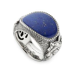 Baldessarini Fingerring Schmuck Geschenk, Herrenring Silber 925, mit Lapislazuli, blau|silberfarben