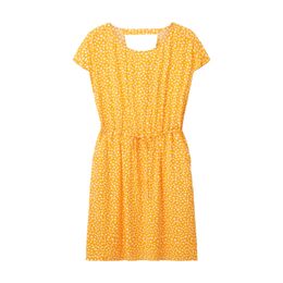 Tom Tailor Denim Damen Basic Kleid, orange, Blumenmuster, Gr. XL