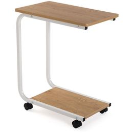 Versa Zwolle Beistelltisch für das Wohnzimmer, Schlafzimmer oder die Küche. Moderner, niedriger Tisch , mit Rollen, Maßnahmen (H x L x B) 60 x 30 x