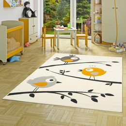 Pergamon - Kinderteppich Trendline Vögel Creme Gelb - 80x150 cm