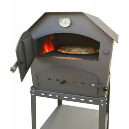 acerto® Profi Pizzaofen für den Garten - 64x63x68 cm mit Gestell