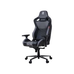 Elite Gaming-Stuhl MERCENARY groß, ergonomisch mit Premium-Rücken- und Kopf-Nackenkissen, 48-53cm (Schwarz/Grau)