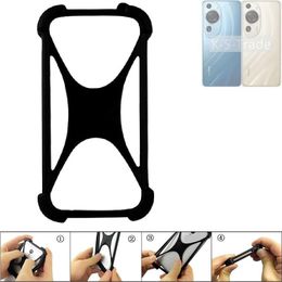 K-S-Trade Handyhülle für Huawei P60 Art, Handy-Hülle Schutz-Hülle Silikon Bumper TPU Softcase Smartphone, schwarz