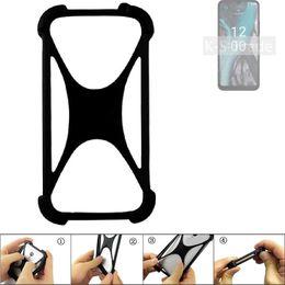K-S-Trade Handyhülle für Nokia C22, Handy-Hülle Schutz-Hülle Silikon Bumper TPU Softcase Smartphone, schwarz