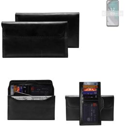 K-S-Trade Handyhülle für Nokia C32, Handy Hülle Schutz Hülle Tasche Schutz Case Handytasche, schwarz