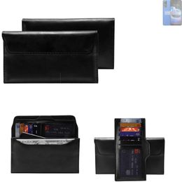 K-S-Trade Handyhülle für HTC Wildfire E3 Lite, Handy Hülle Schutz Hülle Tasche Schutz Case Handytasche, schwarz