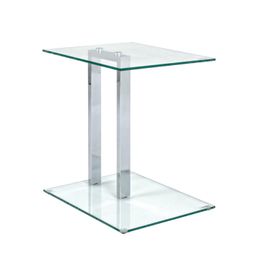 HAKU Beistelltisch Möbel Beistelltisch eckig - chrom - H. 50cm x B. 45cm