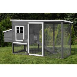 MY ANIMAL MyAnimal H&uuml;hnerstall f&uuml;r 4 H&uuml;hner MH-04 mit Eiablage, wasserabweisendes Dach, schutzimpr&auml;gniert (Grau)