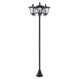 Outsunny Solar Gartenleuchte mit 3 Lampen schwarz 51,5L x 47B x 182,5H cm