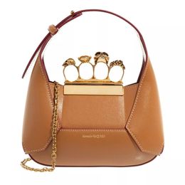 Alexander McQueen Hobo Bag - Jewelled Hobo Mini - in cognacbraun - Hobo Bag für Damen