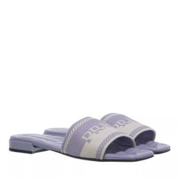 Prada Sandalen & Sandaletten - Logo Embroidered Slip On Sandals - in violett - Sandalen & Sandaletten für Damen