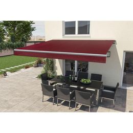 Gelenkarm-Markise Berlin mit Funkmotor bordeaux rot Breite 400 cm Ausfall 250 cm Markisen