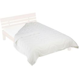 Bettdecke, 200x220 cm, 4 Jahreszeiten Decke, Öko-Tex Standard 100, Polyester, Schlafdecke Sommer, Winter, weiß - Relaxdays