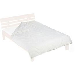 Bettdecke, 155x220 cm, 4 Jahreszeiten Decke, Öko-Tex Standard 100, Polyester, Schlafdecke Sommer, Winter, weiß - Relaxdays