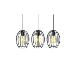 B.K.LICHT Pendelleuchte, schwarz, 3xE27 max. 60W exkl.
