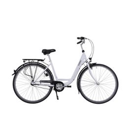 Hawk City Wave Premium White Damen 26 Zoll - Fahrrad mit 3-Gang Shimano Nabenschaltung, Beleuchtung & Ergogriffen