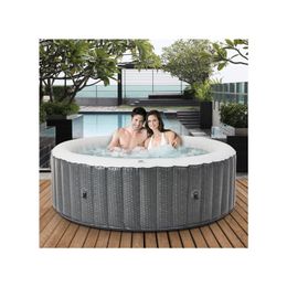 Miweba MSPA Whirlpool Comfort Ottoman C-OM061, Whirlpool aufblasbar in Rattan-Optik, 6 Personen