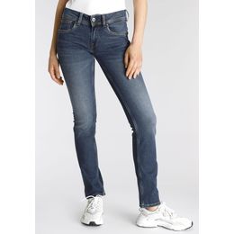 Slim-fit-Jeans Pepe Jeans "Saturn" Gr. 26, Länge 32, blau (medium blue) Damen Jeans Röhrenjeans