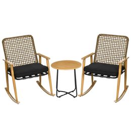 Outsunny Gartenmöbel-Set mit Sitzkissen schwarz (Farbe: schwarz)